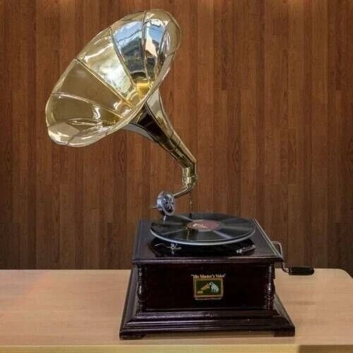 ANTIQUE GRAMOPHONE, FULLY Functional Working Phonograph, win-up record ...