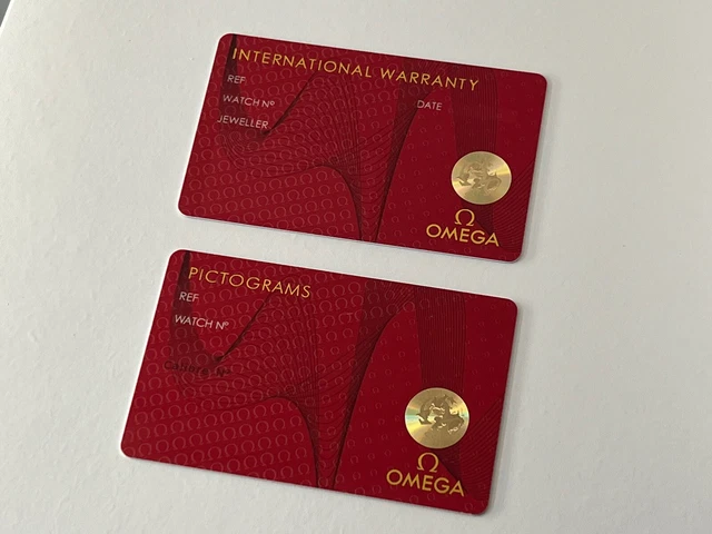 OMEGA CARD SET Garanzia Nuova Blank Warranty+Pictograms Orologio New ...