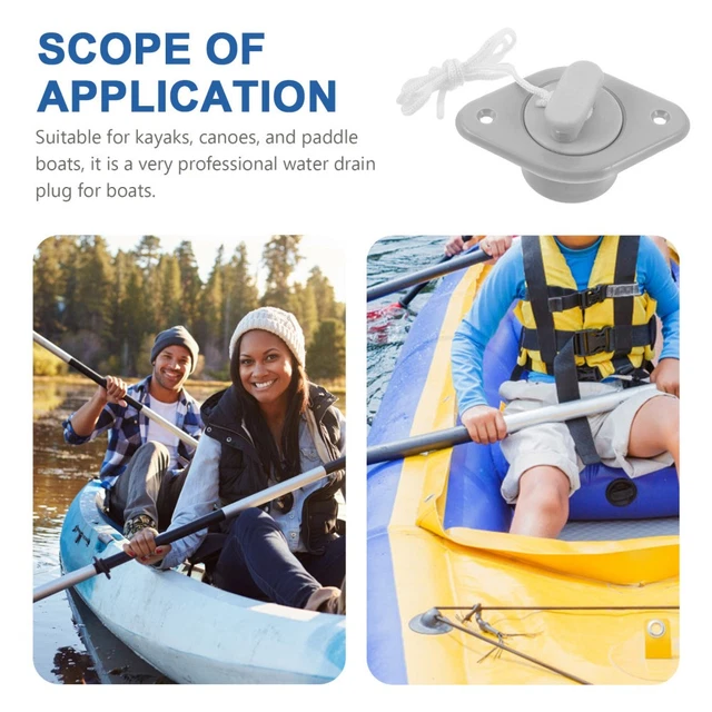 BOAT DRAIN PLUG Kayak Scupper Valve: Pvc Marine Canoe Deck Hole Stopper ...