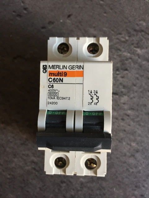 DISJONCTEUR MERLIN GERIN C60N 2P 6A Courbe C réf 24200 EUR 4,80 - PicClick FR