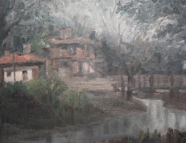 TABLEAU ANCIEN HUILE impressionniste paysage forestier EUR 196,53 - PicClick FR