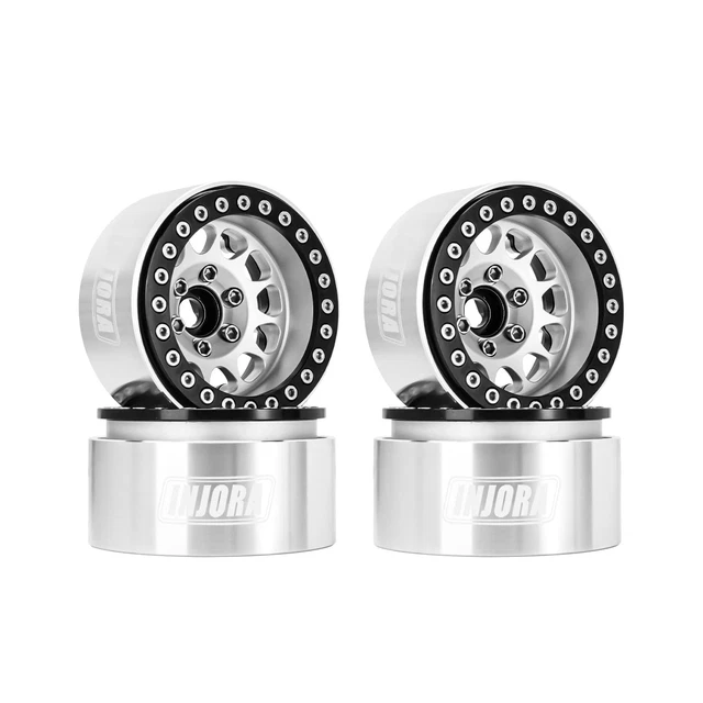 INJORA 1.9 BEADLOCK Wheel Deep Dish Negative Offset Small, Black＆silver ...