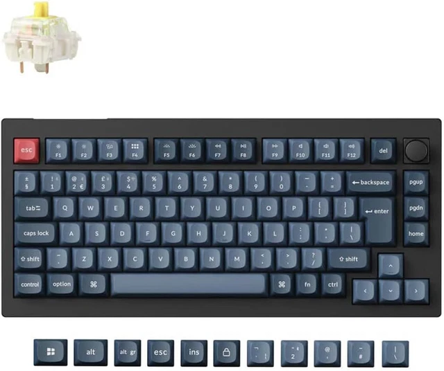 KEYCHRON V1 MAX 75% Custom Mechanical Keyboard ISO UK Layout, QMK ...