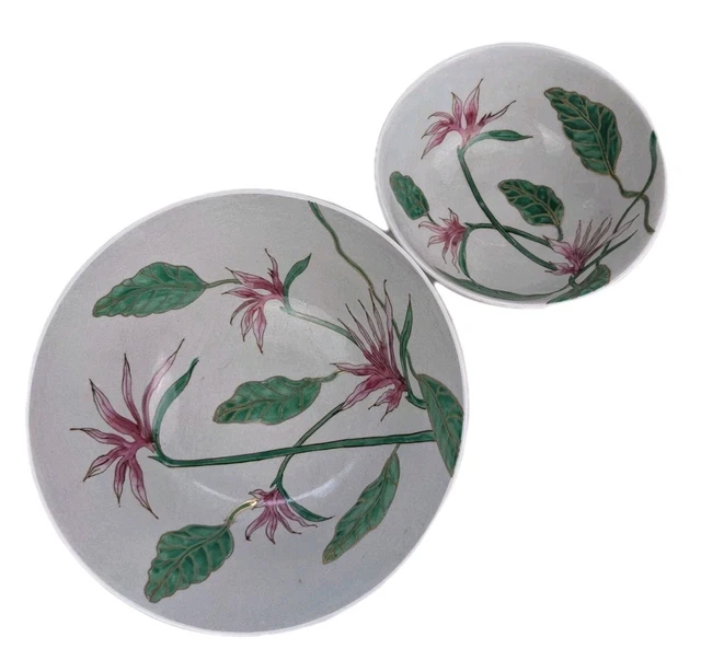 VINTAGE OVERJOY CHINESE Porcelain Bowls Hand Painted Hong Kong Set ...
