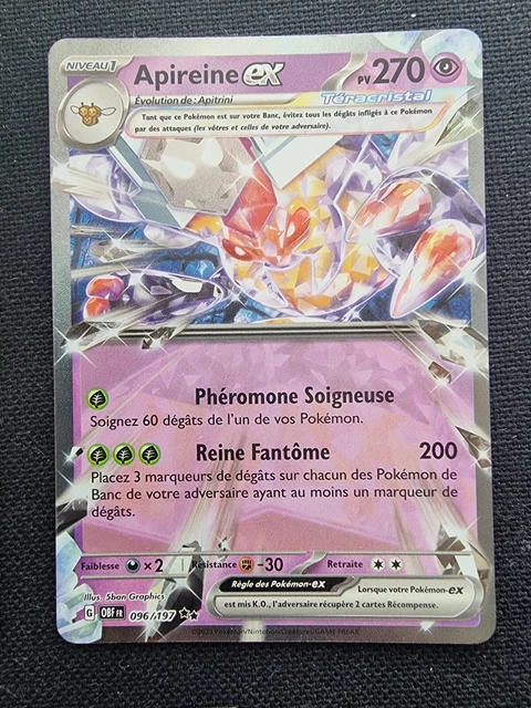 CARTE POKÉMON APIREINE EX 096/197 Flammes Obsidiennes EV03 FR EUR 5,50 ...