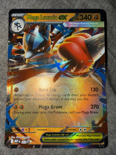 MEGA LUCARIO EX - MEP 012 Mega Evolution Black Star Promo Pokémon TCG ...