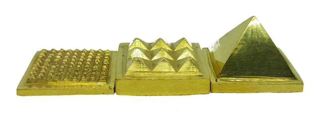 &MERU PYRAMIDE MERU Yantra Vastu Yantra 3 Platte 91 Pyramiden Messing ...