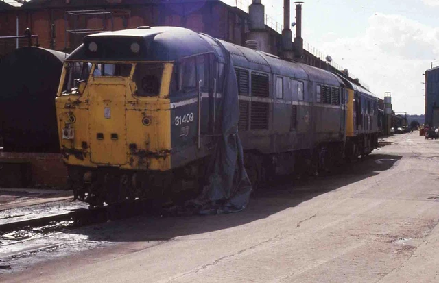 35MM SLIDE BR British Rail Diesel Loco Class 31 31409 doncaster works ...