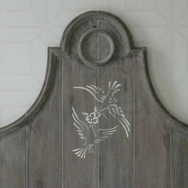 POCHOIR VINTAGE COLOMBES & rose - pochoir mural - artisanat - pochoir ...