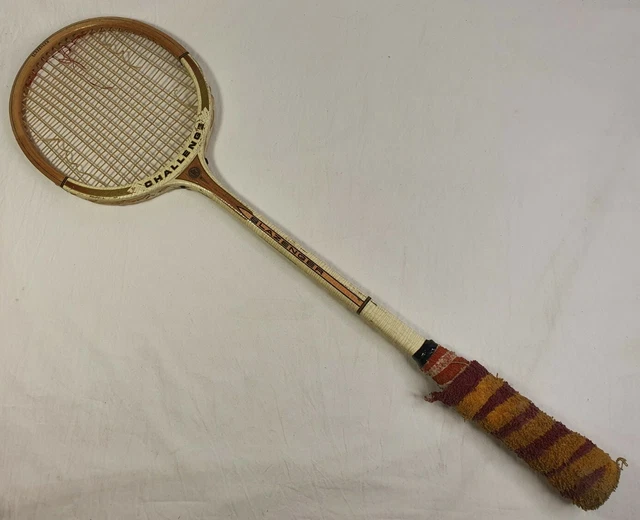 VINTAGE SLAZENGER SQUASH Racket Challenge Wood Matchplay Model Golden ...