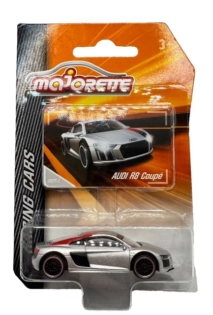 AUDI R8 V10 Coupe Silver Majorette Racing Cars Scale Model Car New and ...