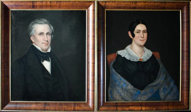 ANTIQUE OIL PAINTING, Pair Portraits American School Circa 1830 ...