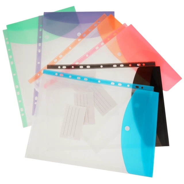 6 PCS BINDER Organizer Pockets Folders with Snap Button and Label $31. ...