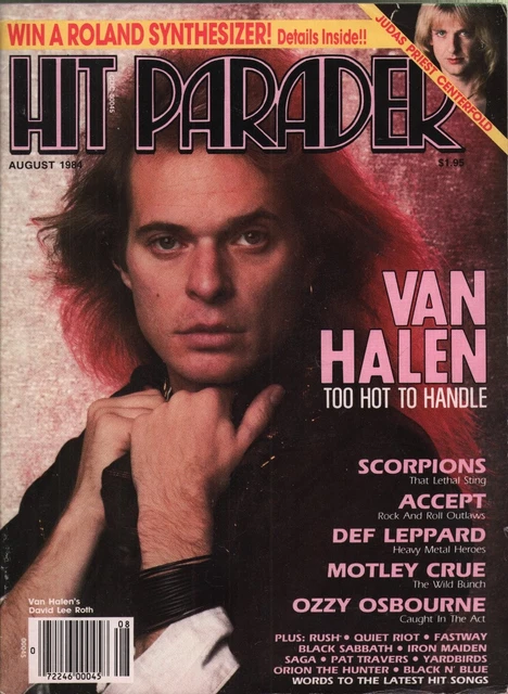 VAN HALEN HIT Parader August 1984 magazine USA 1984 hard rock A4 ...