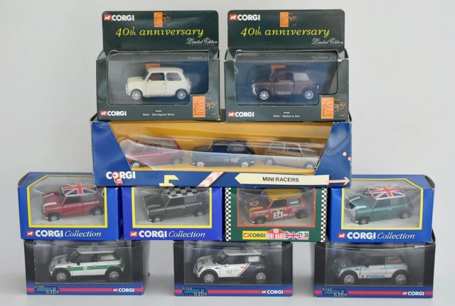 CORGI MINI DIECAST MODEL CARS 40th ANNIVERSARY RACERS SET NINE DOUBLE ...