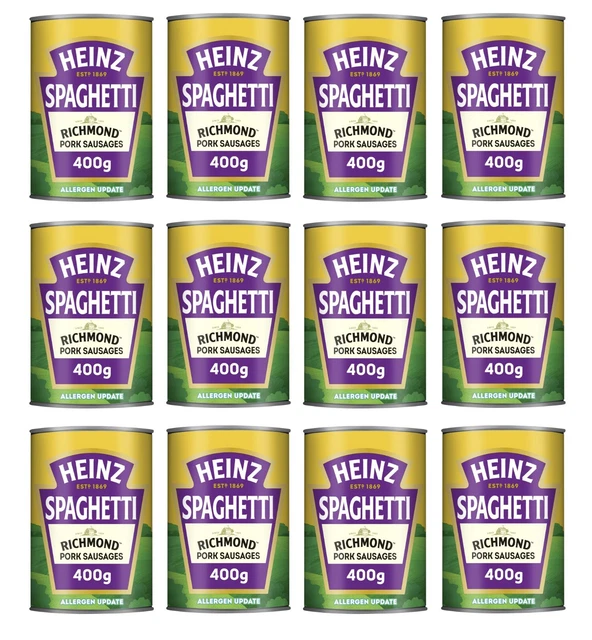 HEINZ SPAGHETTI WITH Richmond Sausages Tinned 400G PACK OF 3 $19.53 ...