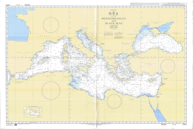 CARTE MURALE MARITIME Méditerranéenne Et De La Mer Noire 4300 Amiral ...