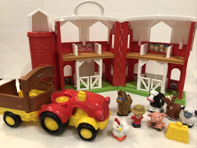 FISHER-PRICE LITTLE PEOPLE Animal Friends Farm Barn Sounds Tow Pull ...