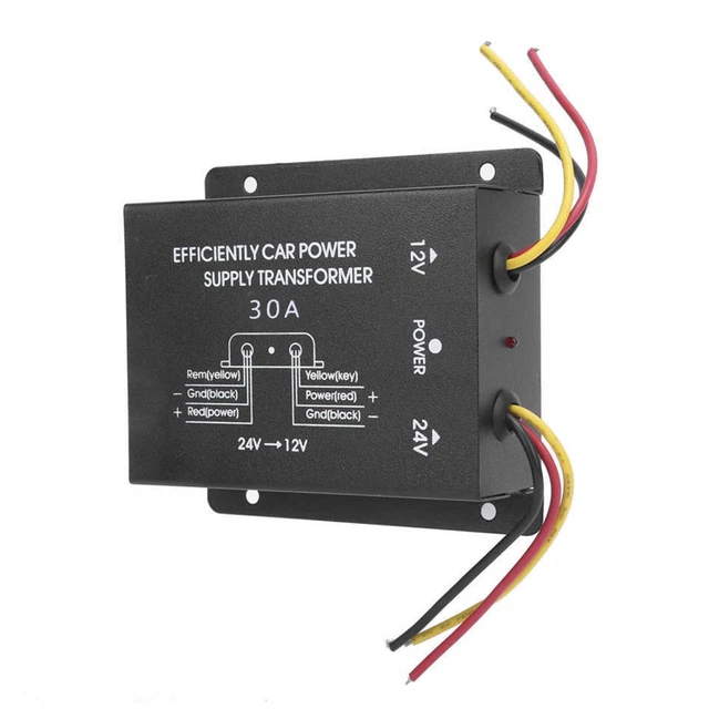 10A-30A CAR 24V To 12V Voltage Reducer Step Down Inverter Supply Power ...
