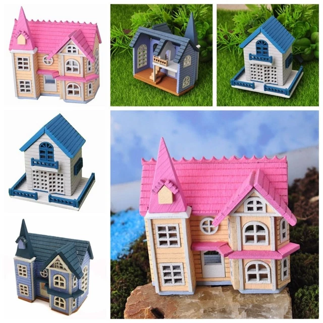 MODEL PLAYING HOUSE Miniature Doll Houses Wood Villa Puzzle DIY ...