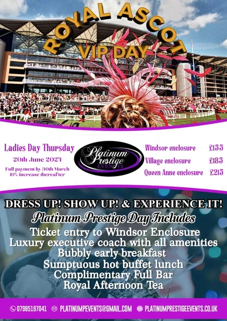 ROYAL ASCOT VIP All-Inclusive Ladies Day Trip & Enclosure £155.00 ...