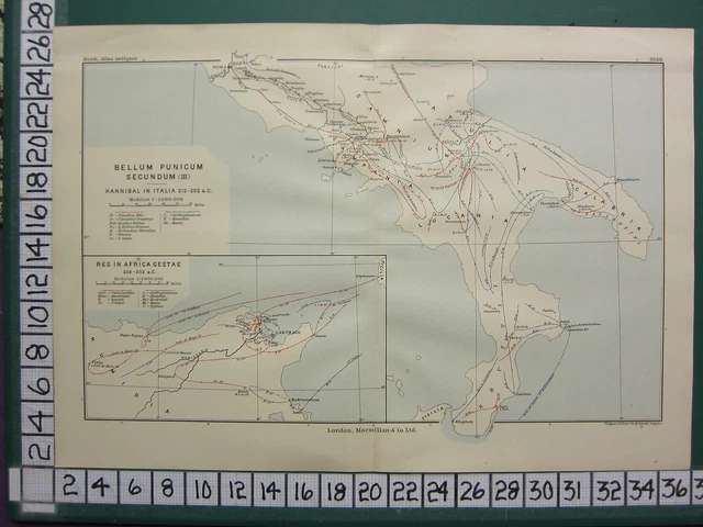 HISTORICAL MAP BATTLE Plan + Text ~ Second Punic Wars Italy 212-202 Bc ...
