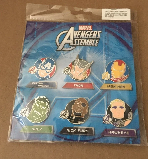 DISNEY PARKS MARVEL Avengers Assemble 6 Pin Set Captain America Iron ...