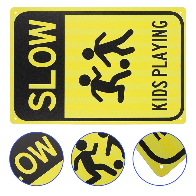 ROAD SIGN SAFETY Child Children Playing Street Slow down Traffic £8.88 ...