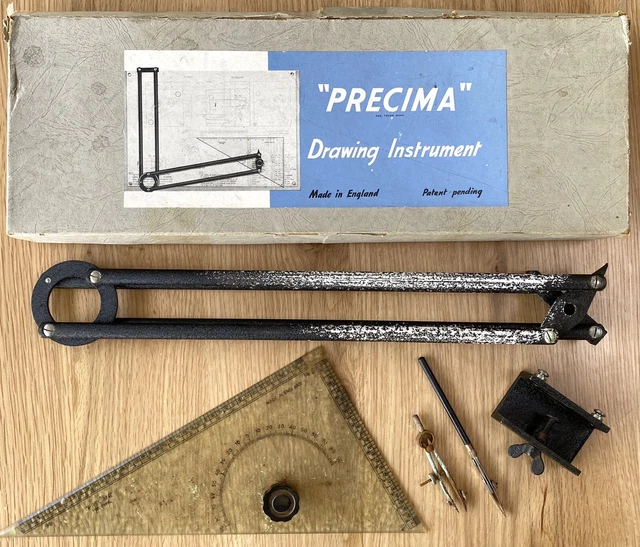 VINTAGE PRECIMA ENGLAND Drawing Instrument Drafting Architect History ...