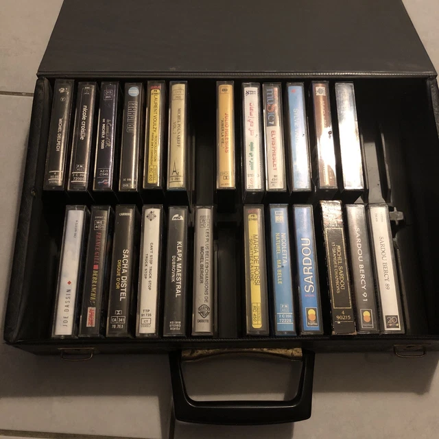 LOT 24 CASSETTES audio + mallette de rangement K7 EUR 50,00 - PicClick FR