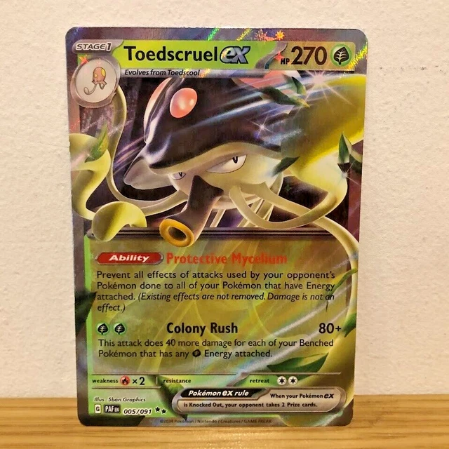 TOEDSCRUEL EX 005/091 SV Paldean Fates Ultra Rare Holo Pokemon Card NM ...