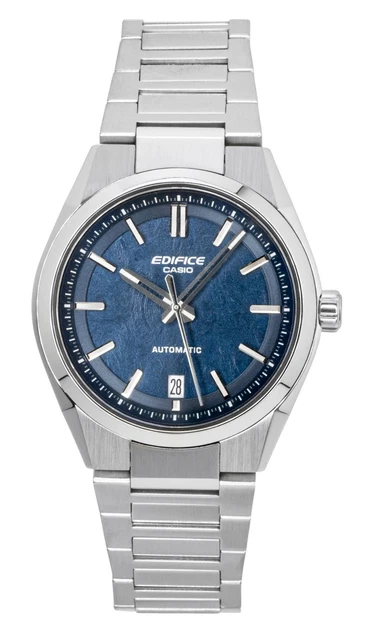 CASIO EDIFICE BLUE Dial Stainless Steel Automatic 100M Men's Watch EFK ...