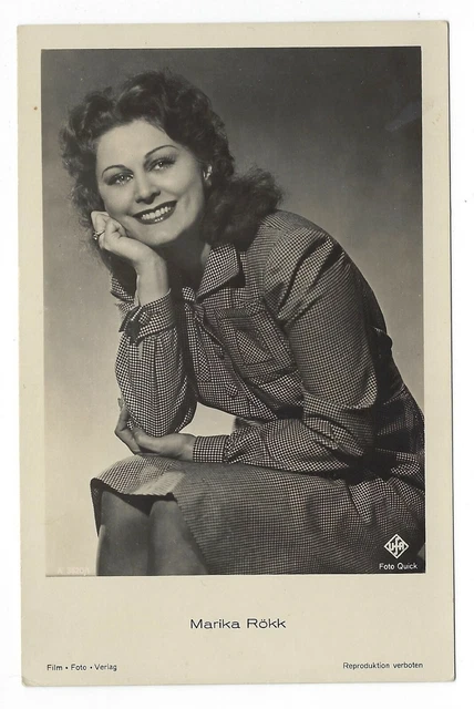 MARIKA RÖKK, AUTOGRAMMKARTE/STARPOSTKARTE, UFA Foto Quick, Film Foto Verlag, sw EUR 3,00 ...