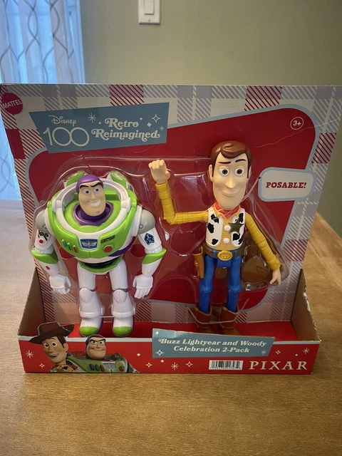 DISNEY 100 RETRO Reimagined Holiday Toy Story Woody Buzz Action Figure ...