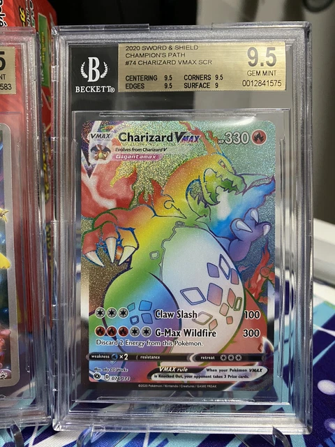 BGS 9.5 CHAMPION'S Path Hyper Rare Rainbow Charizard Vmax 074/073 $590. ...