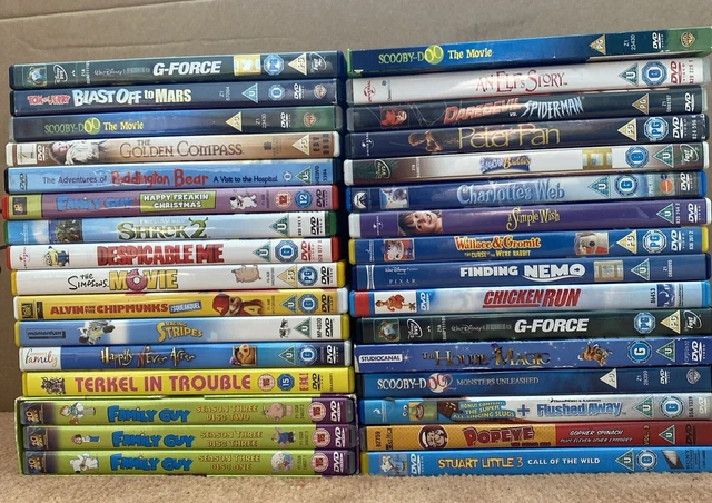 MASSIVE 32 X DVD Collection Kids Children & Family Scooby-Doo Shrek ...