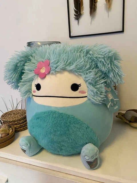 SQUISHMALLOWS JOELLE BIGFOOT Yeti Teal Pink Flower Fuzz-A-Mallow 12 ...