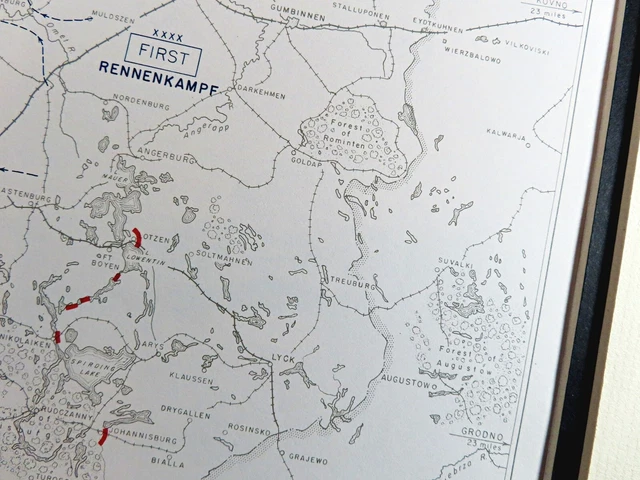 WW1 MILITARY MAP Battle of Tannenberg Campaign Von Hindenburg Troops ...