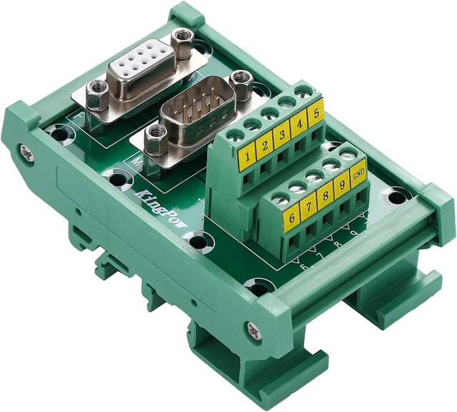 DB9 MALE FEMALE D-SUB Din Rail Mount Interface Module, RS232 D-Sub 9 ...