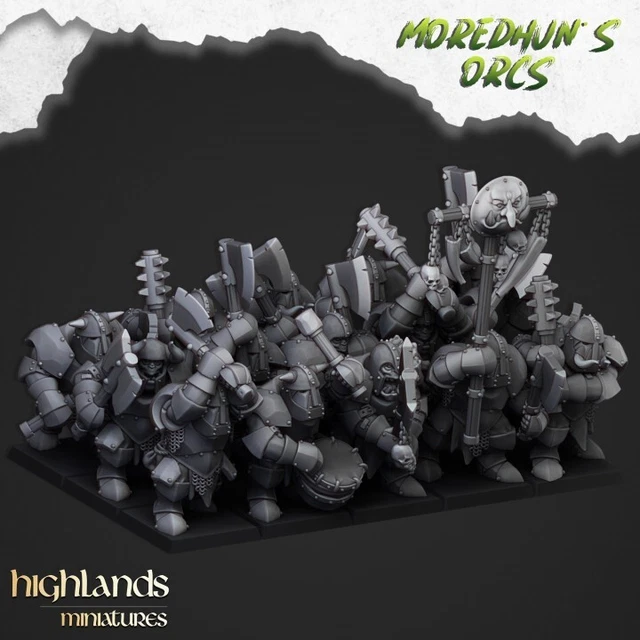 HIGHLAND MINIATURES ARMOURED Orcs - 3D Printed $40.00 - PicClick CA