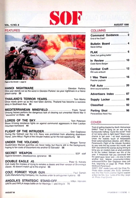 SOLDIER OF FORTUNE Magazine AUG 1990 Stories from Malta Guatemala ...