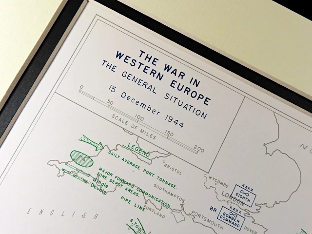 WW2 MAP 1944 Allied Situation Chart Military Operations Western Europe ...