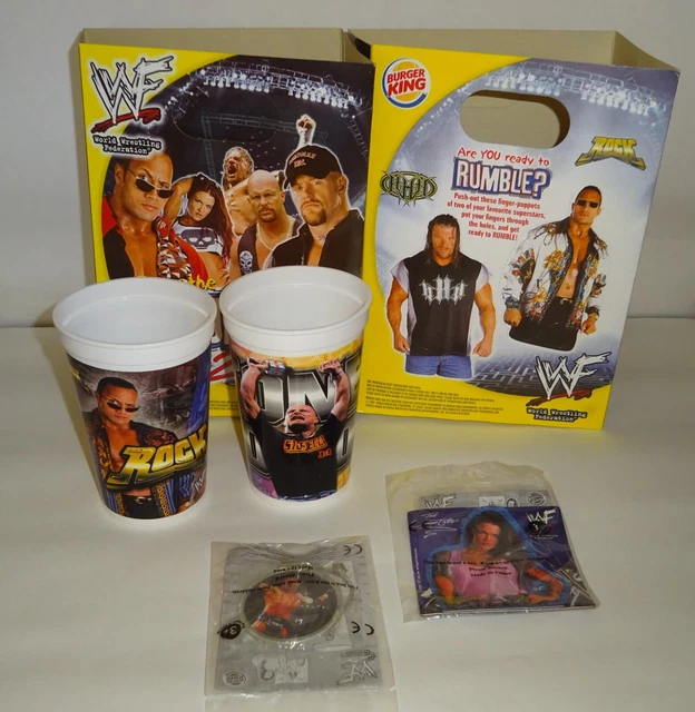 WWF WORLD WRESTLING Foundation Full Set Burger King Toys Sealed + 2 ...