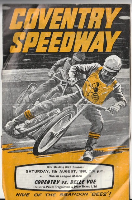 SPEEDWAY PROGRAMME COVENTRY v Belle Vue 1970 £1.00 - PicClick UK