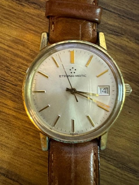 VINTAGE ETERNA-MATIC AUTOMATIC Swiss Watch - Classic 1960s Style, Date ...