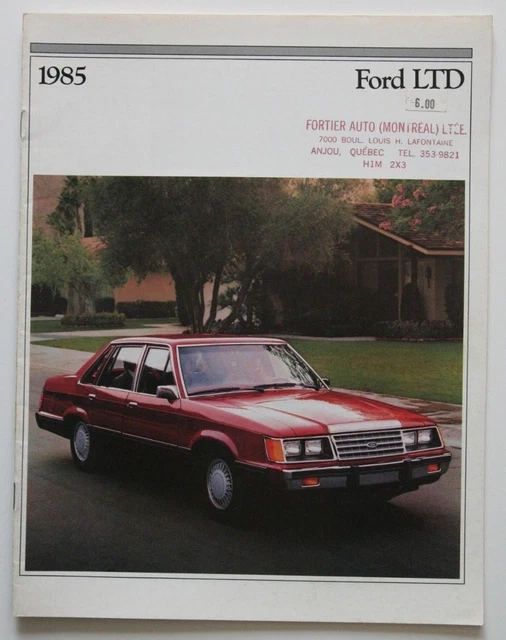 1985 FORD LTD Dealer Brochure - French - Canada - ST1002000918 $16.00 ...