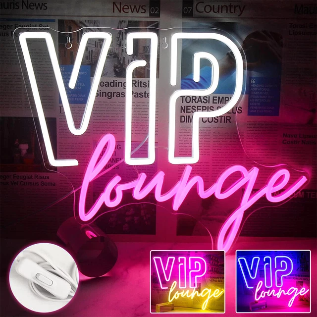 VIP LOUNGE LED Neon Signs Lights Bar Hotel VIP Room Decor Lamp Wall ...