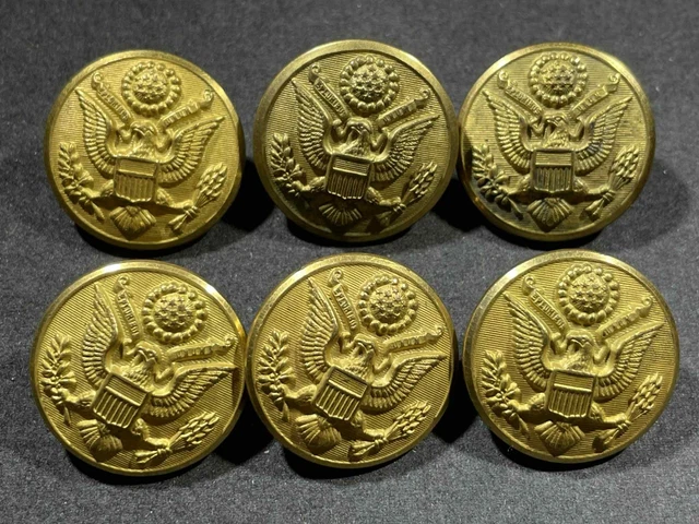 LOT X6 WW2 WWII US Army Military Uniform Buttons Superior Quality 23 mm ...