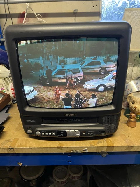 BUSH 14-INCH CRT TV VHS Combo Retro Gaming TV VCR Player - Black BTV17A £83.81 - PicClick UK