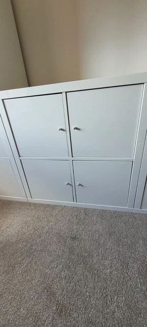 IKEA KALLAX SHELVING unit with doors White GLOSS £12.12 - PicClick UK